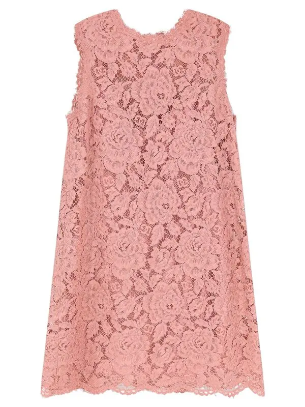 Dolce & Gabbana Floral Lace Dress - Pink