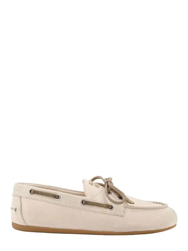 Miu Miu Fabric Sneaker With Logo - Beige