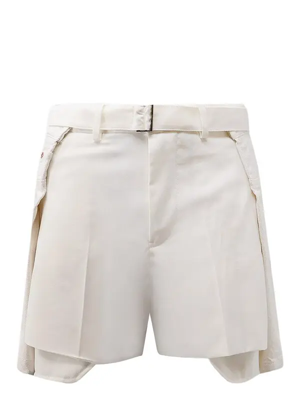 Sacai Double Fabric Shorts - White