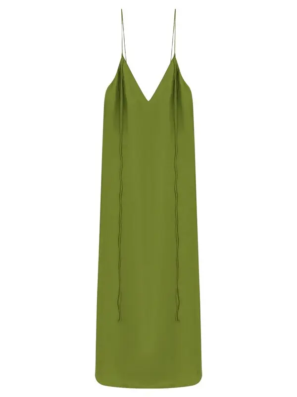 RÓHE Silk Dress With Lace Details - Green