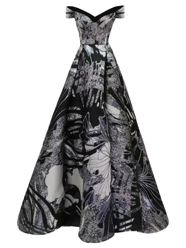 GEMY MAALOUF Draped-skirt Maxi Dress - Black