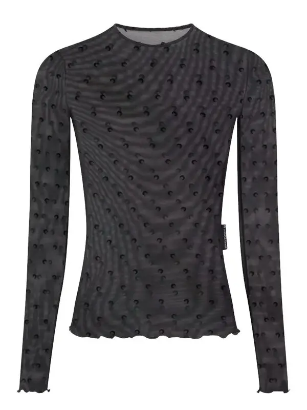 MARINE SERRE Moon Print Mesh Top - Black
