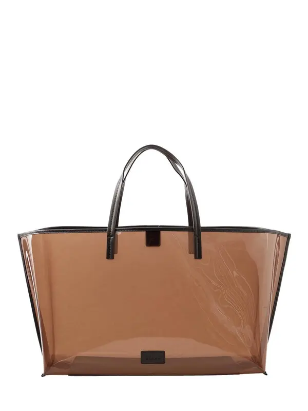 Staud Large Leather-trimmed Pvc Tote - Brown