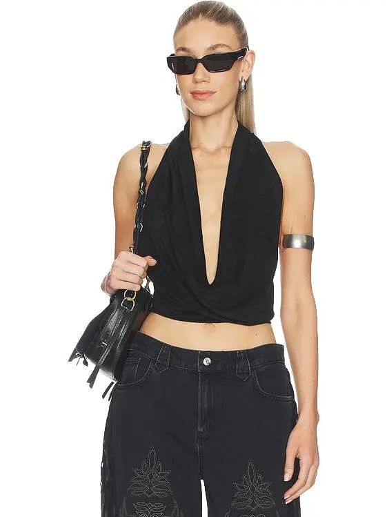 Joe's Jeans X Weworewhat The Margaux Halter Top - Black