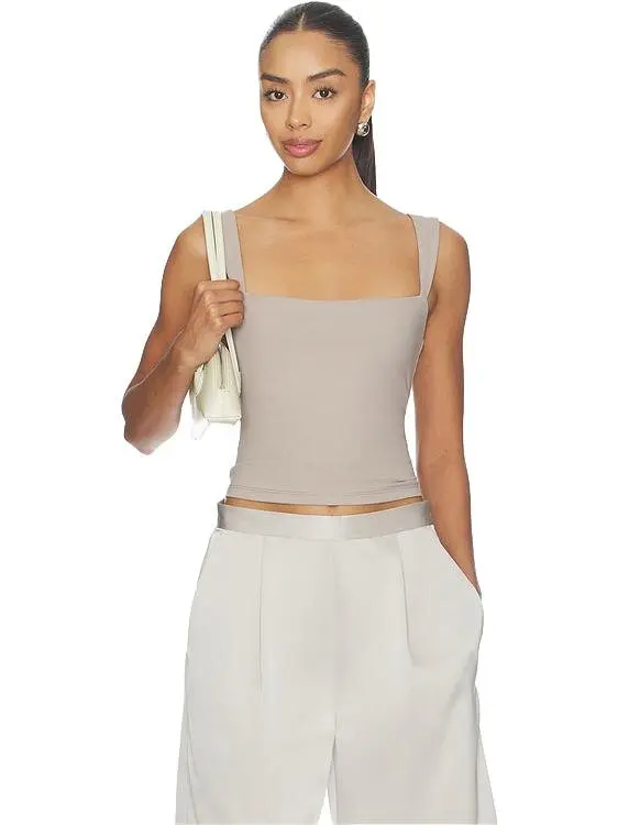 Susana Monaco Wide Angle Strap Tank Top - Sandstone