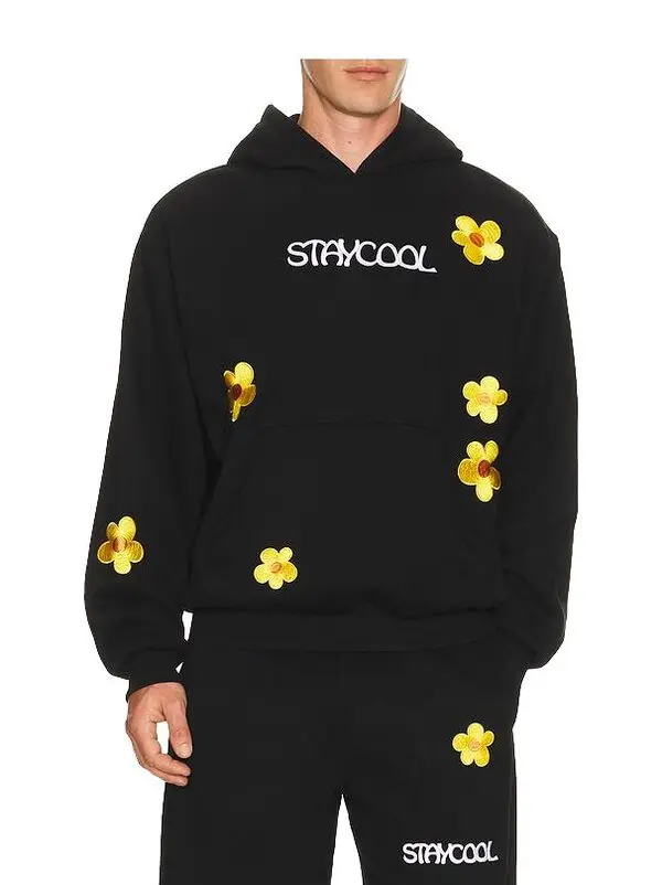 STAY COOL Sunflower Hoodie - Black