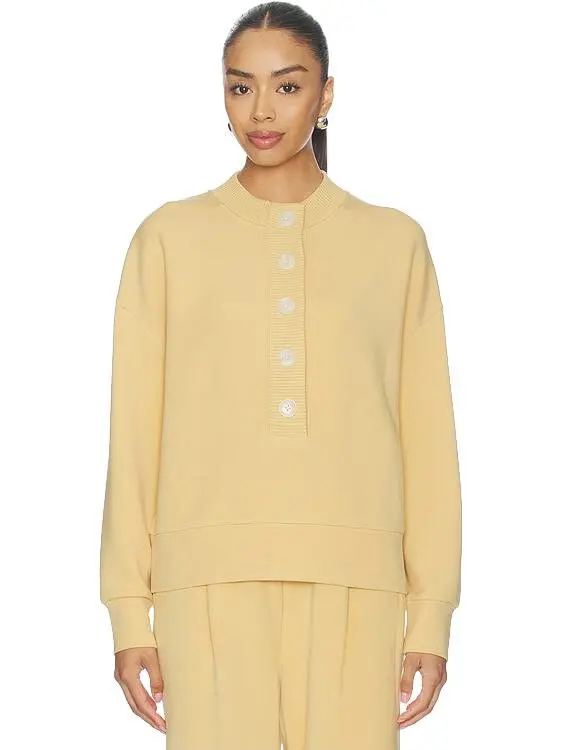 Varley Reena Button Front Sweater - Sahara Sun