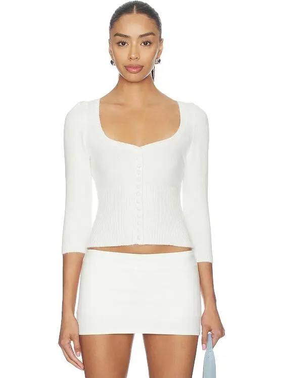 GUIZIO Rocie Sweetheart Cardigan - Ivory