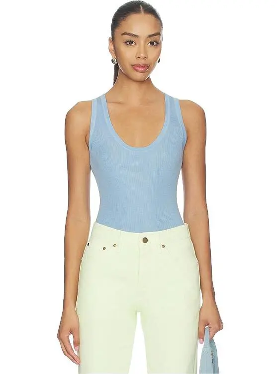 Renggli Scoop Neck Rib Tank - Azure