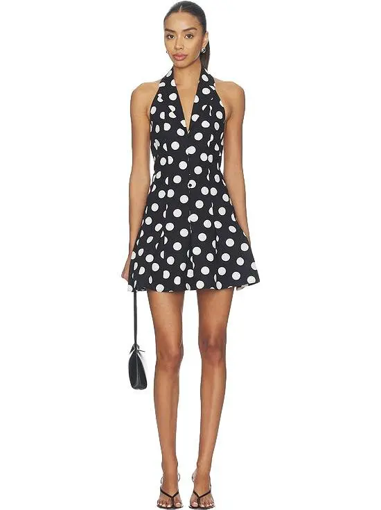 SANS FAFF Lucca Mini Dress - Black & White Polka Dot
