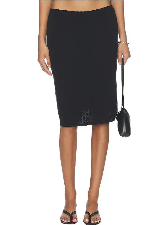 LESET Pointelle Skirt - Black