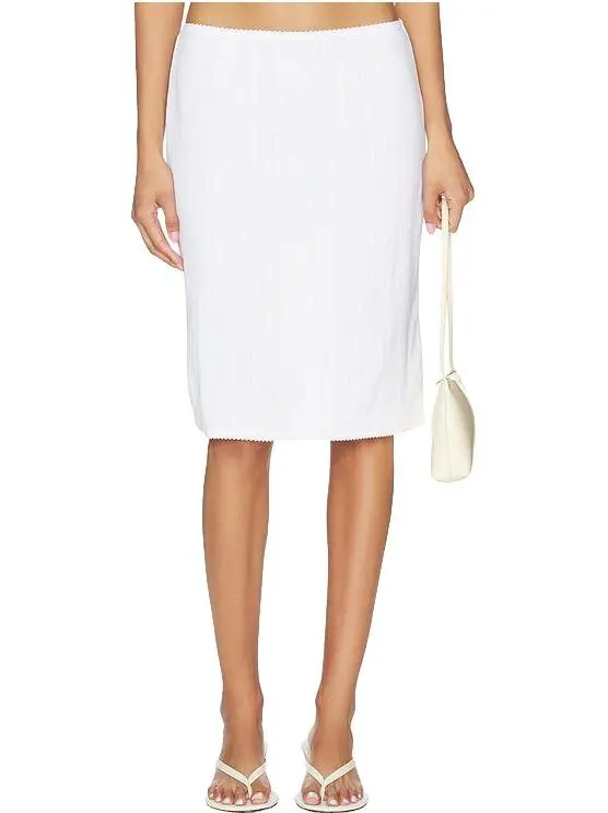 LESET Pointelle Skirt - White