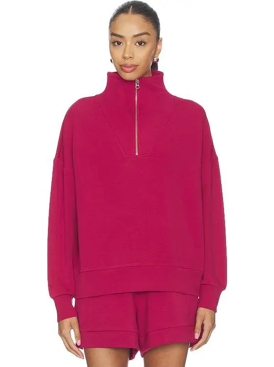Varley Hawley Half Zip Pullover - Rich Raspberry