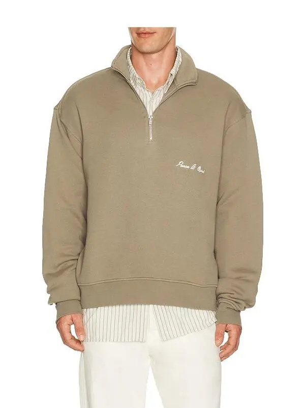 MUSEUM OF PEACE & QUIET Signature Quarter Zip - Sepia