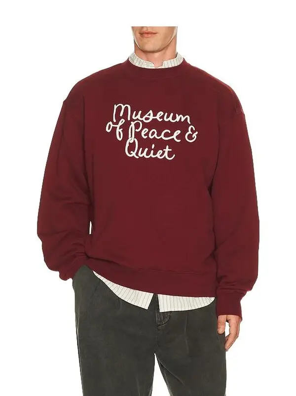 MUSEUM OF PEACE & QUIET Scribble Crewneck - Burgandy