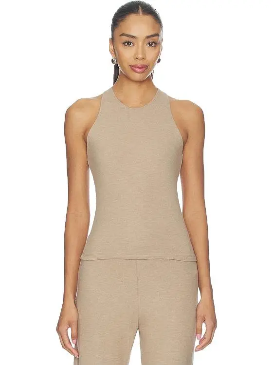 LESET Lauren High Neck Tank - Sable