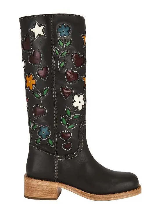 Steve Madden Riggs Floral Boots - Brown