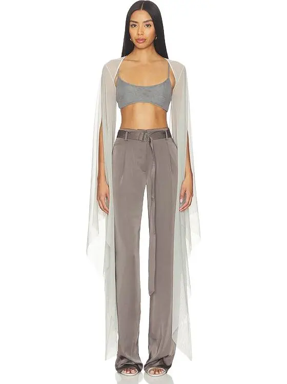 Lapointe Metallic Mesh Shrug - Silver