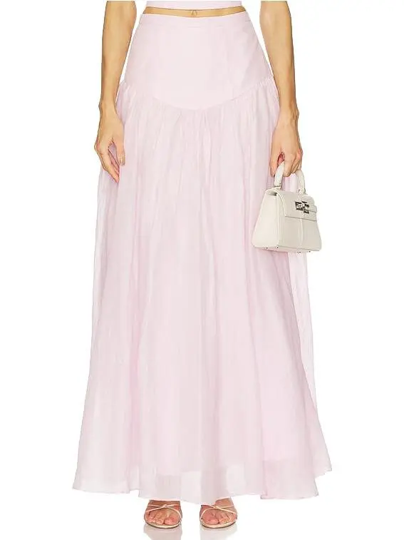 Bardot Amorette Ramie Maxi Skirt - Bliss Pink