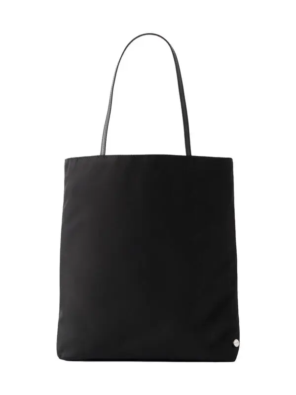 VALESQUE Thea Leather-trimmed Satin-shell Tote Bag - Black