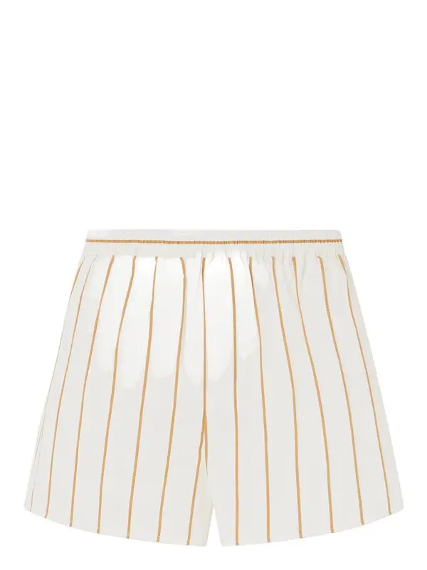 Staud Rove Striped Cotton-blend Shorts - Neutrals