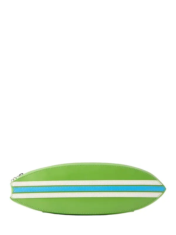 Staud Surfboard Leather Clutch - Lime Green