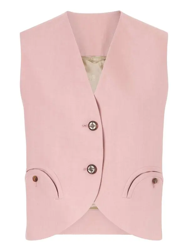 BLAZÉ MILANO Midday Sun Linen Vest - Pastel Pink