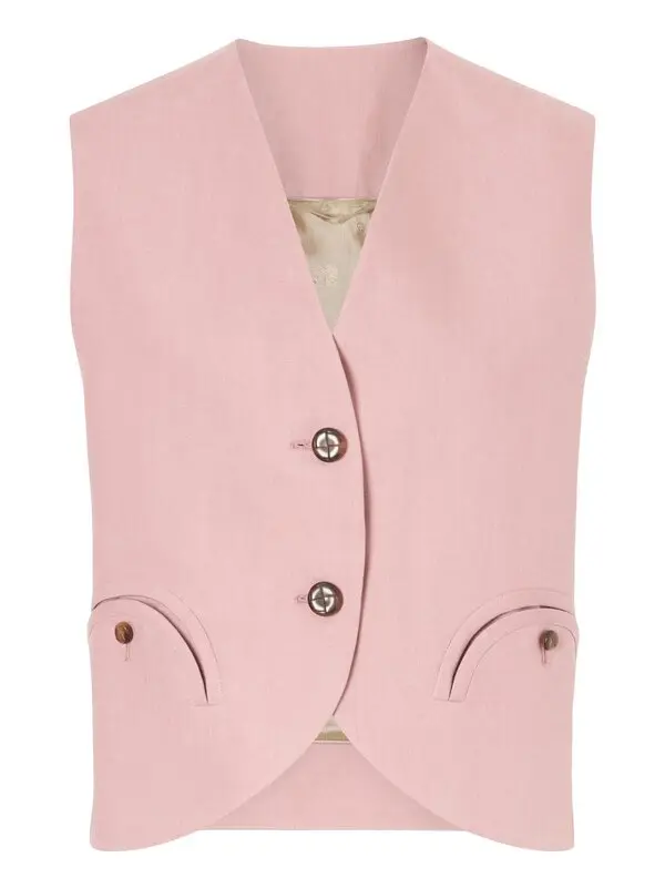 BLAZÉ MILANO Midday Sun Linen Vest - Pink