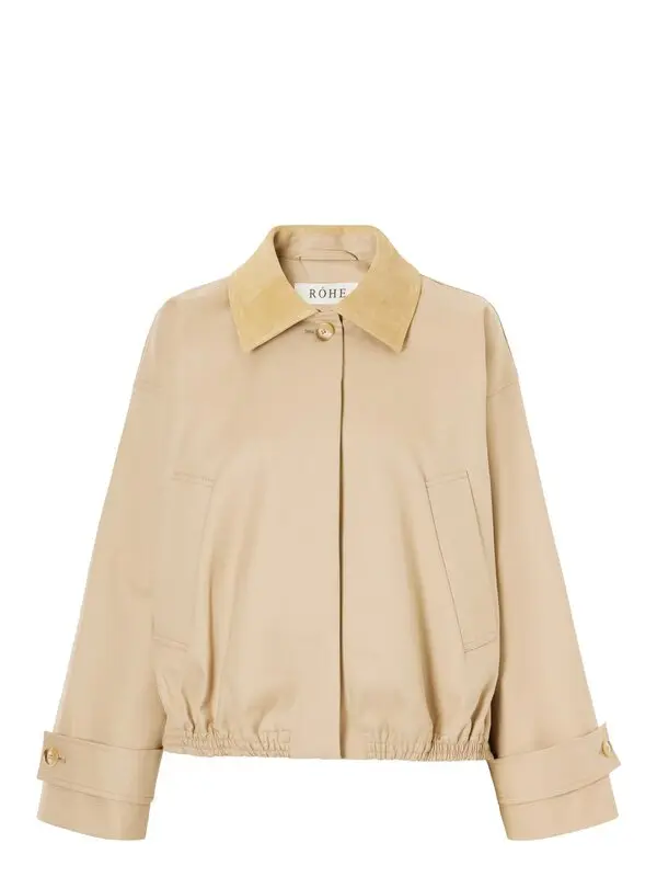 RÓHE Suede-trimmed Cotton Blouson Jacket - Neutrals