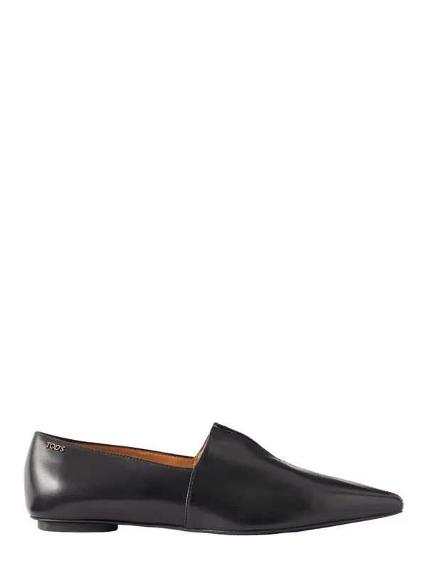 TOD'S Leather Pointed-toe Ballet Flats - Black