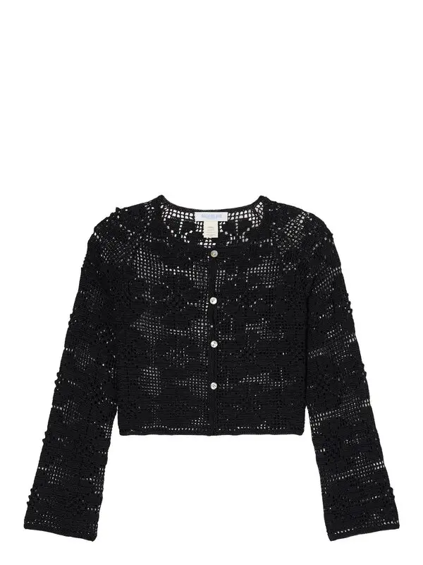 Calle Del Mar Daisy Chain Cropped Cardigan - Black