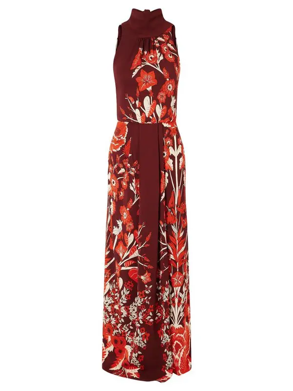 Johanna Ortiz Sac Currents Printed Silk-satin Midi Dress - Red