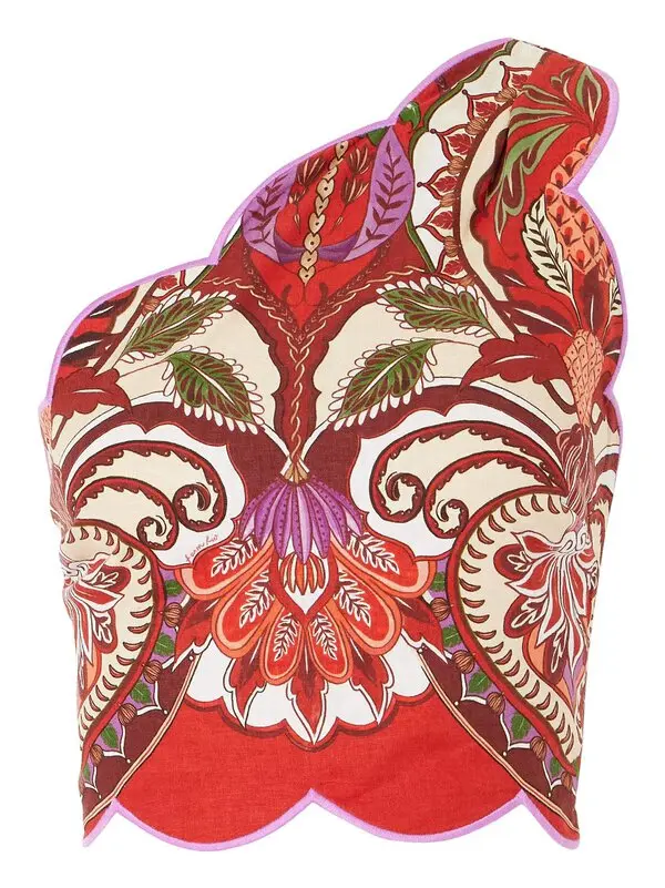 Farm Rio Odara One-shoulder Top - Red