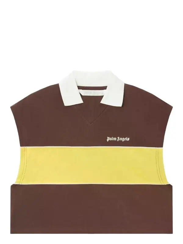 Palm Angels Classic Logo Boxy Polo Top - Brown