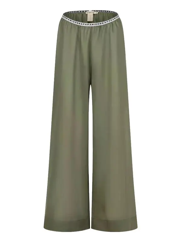 PARAMIDONNA Tessa Logo-waistband Beach Trousers - Green