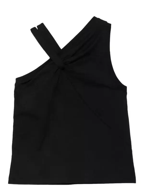 SOLOTRE Twisted-strap Top - Black