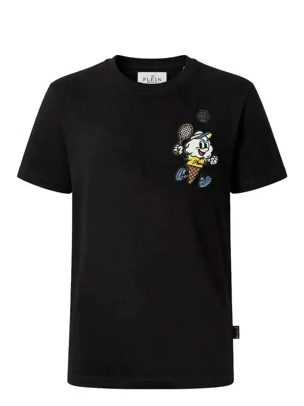 Philipp Plein Round Neck T-shirt Gelato Monsters - Black