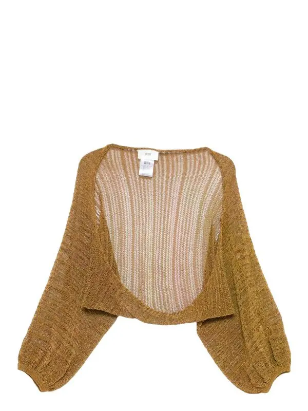 SOLOTRE Long Sleeve Cardigan - Brown