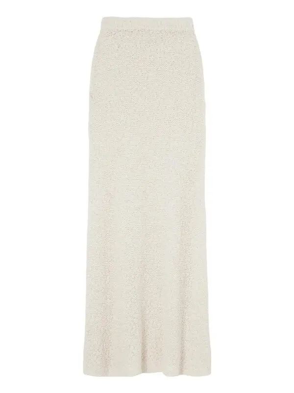 THE ELDER STATESMAN Ella Silk, Cashmere And Linen-blend Maxi Skirt - Neutrals