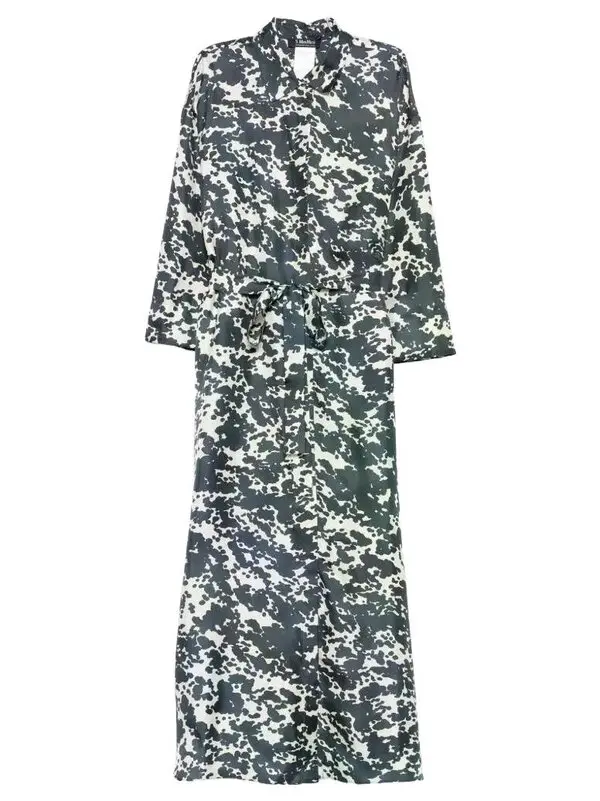 Max Mara Leva Abstract-print Maxi Dress - Blue