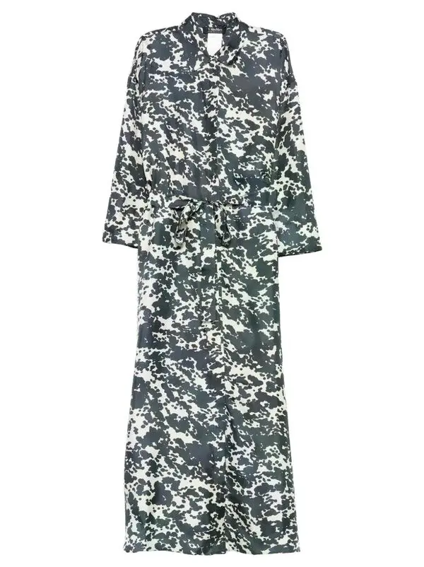 Max Mara Leva Abstract-print Maxi Dress - Blue