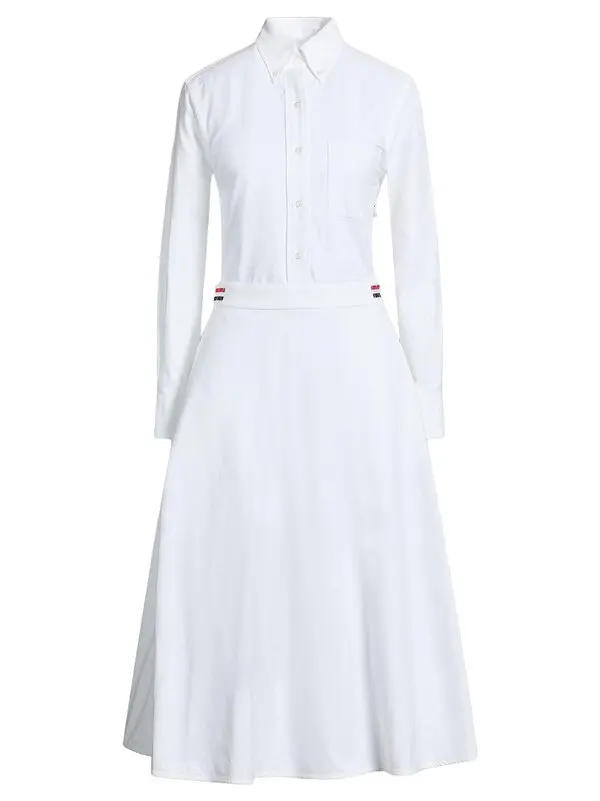Thom Browne Cotton-piqué Midi Shirt Dress - White