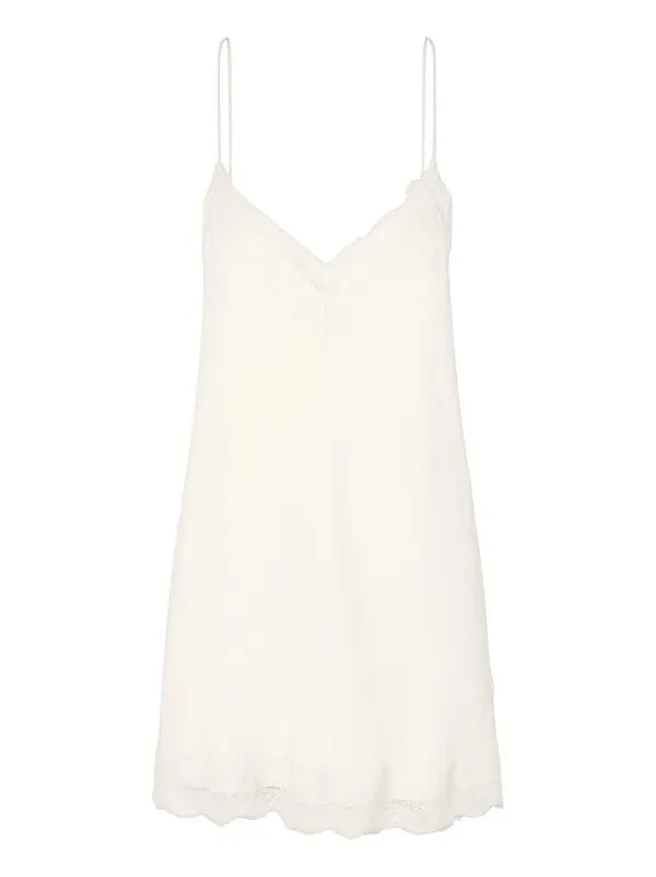 RÓHE Lace-trimmed Silk-blend Satin Camisole - White