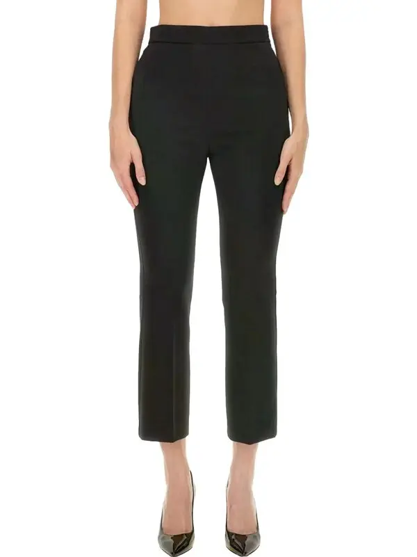 Max Mara Cropped Straight Leg Trousers - Black