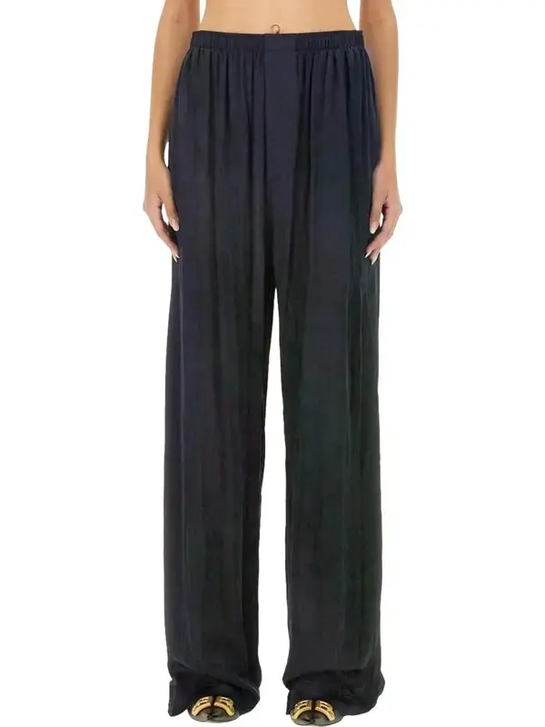 Balenciaga Elasticated Wide Leg Trousers - Blue