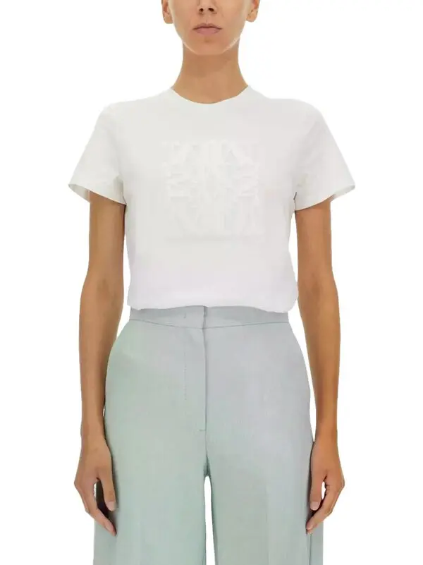Max Mara T-shirt With Logo Patch - White
