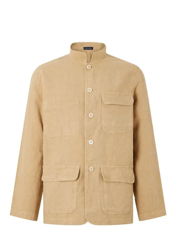 DRAKE'S Linen-canvas Jacket - Neutrals