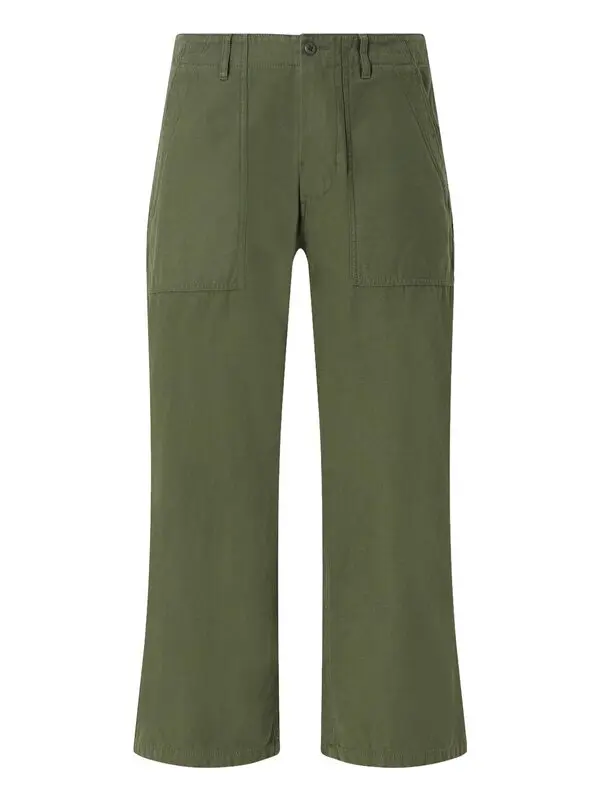 BEAMS Straight-leg Cotton Trousers - Green