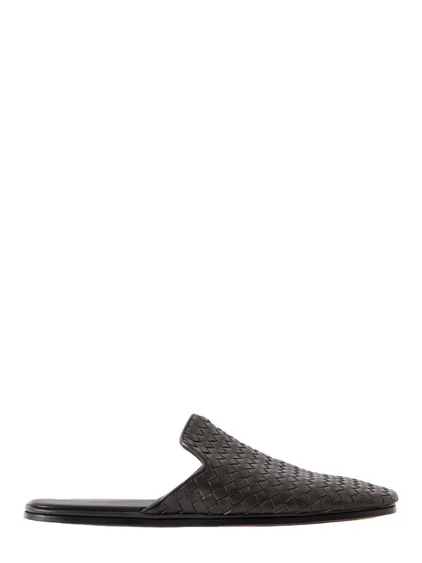 Bottega Veneta Intrecciato Leather Slippers - Brown
