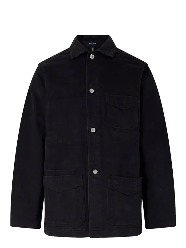 DRAKE'S Denim Chore Jacket - Black